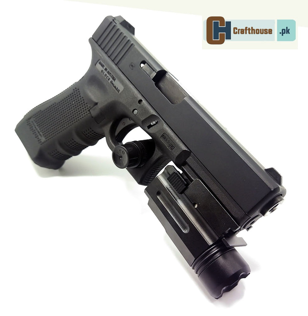 BRIGHT FLASHLIGHT TORCH FOR GLOCK 17 GEN 3 GEN 4 PISTOLS ALUMINIUM BOD ...